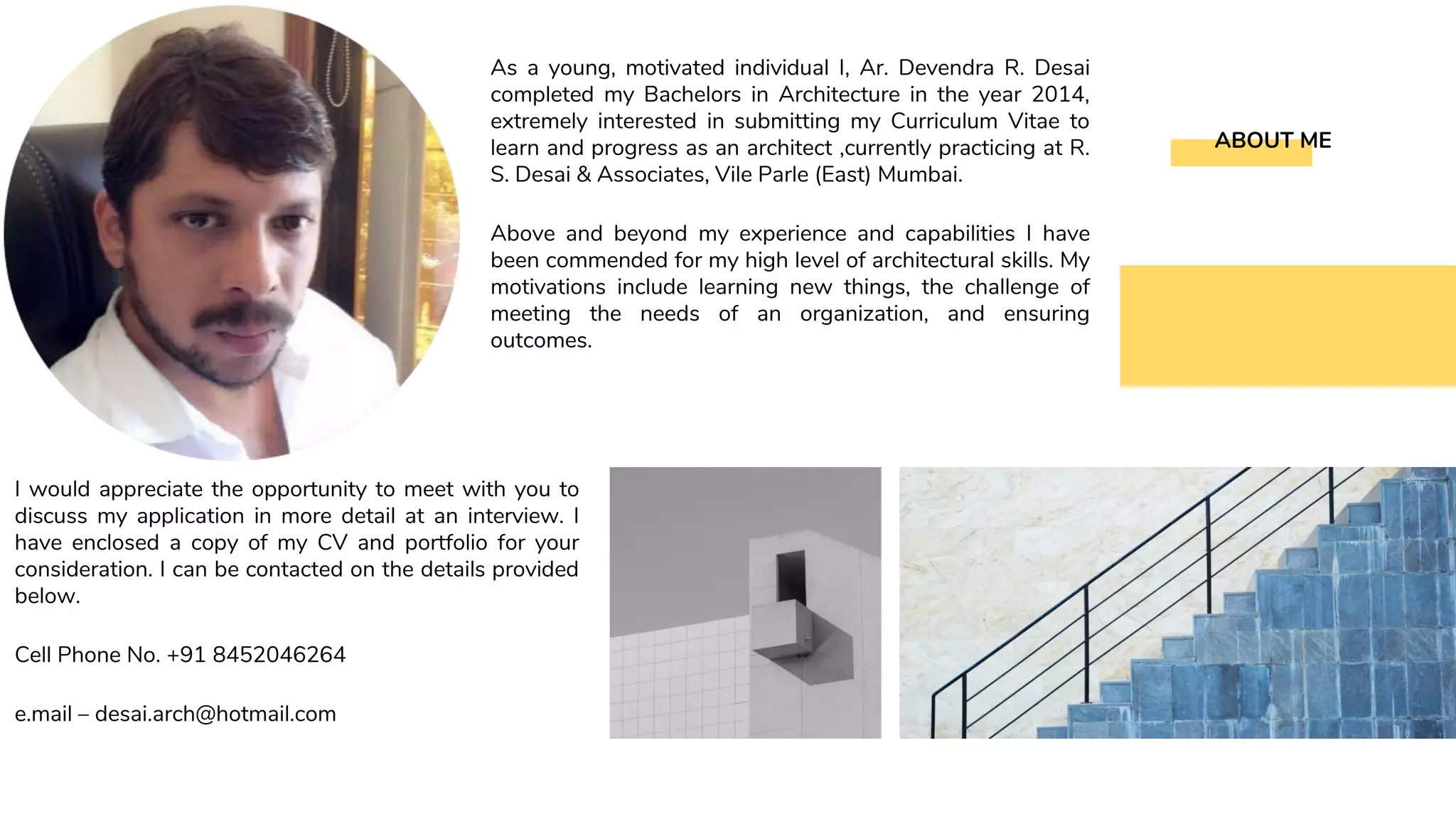 Architecture portfolio a piece of myself & my architectural work - ar. devendra r. desai | PDF