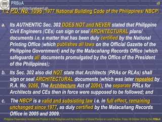 Architecture pratice in Philippine | PPT