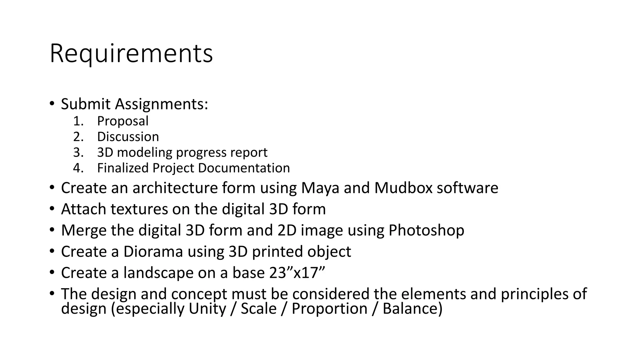 Architecture project maya(diorama) | PPT