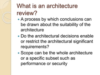 Why Do Architecture Reviews? | PPT