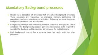 Oracle RBMS Architecture SVG PVG background process | PPT