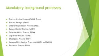 Oracle RBMS Architecture SVG PVG background process | PPT