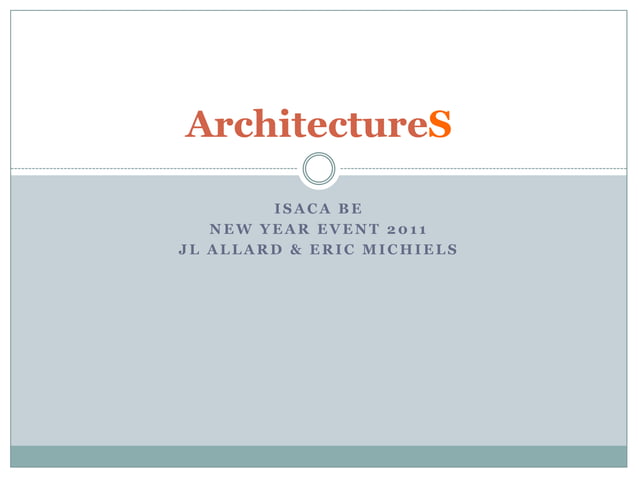 Isaca Belgium Architecture frameworks | PPT