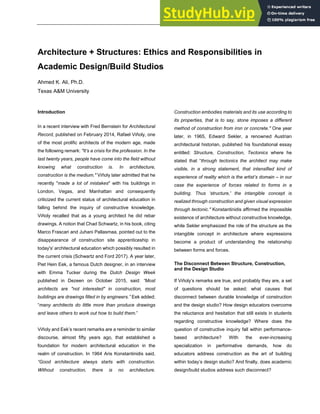 Architecture Structures Ethics And Responsibilities In Academic Design ...