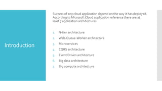 Cloud Application architecture styles | PPTX | Cloud Computing | Internet