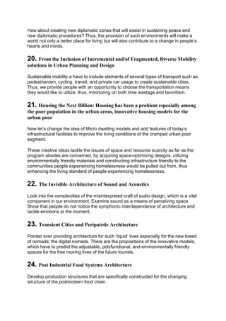 Architecture Thesis Topics: 31 Exciting Ideas for 2024 | PDF