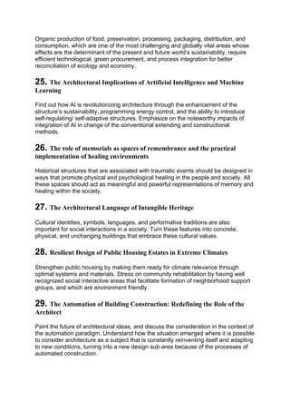 Architecture Thesis Topics: 31 Exciting Ideas for 2024 | PDF