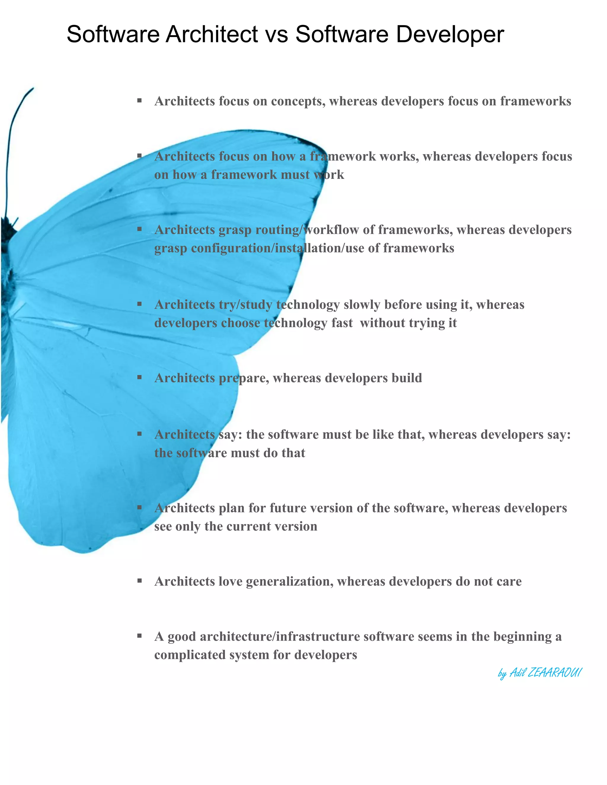 Architect vs developer | PDF Architect vs developer | PDF