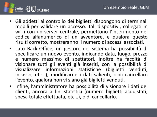 DotNetCampania 4U Salerno - Architettura di Applicazioni Enterprise | PPT
