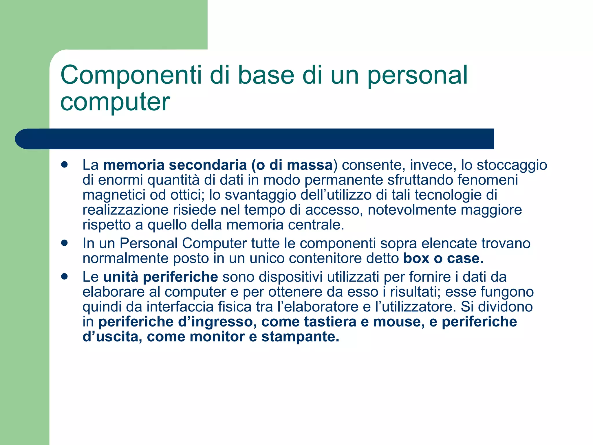 Architettura elaboratore | PPT | Data Storage and Warehousing | Computing