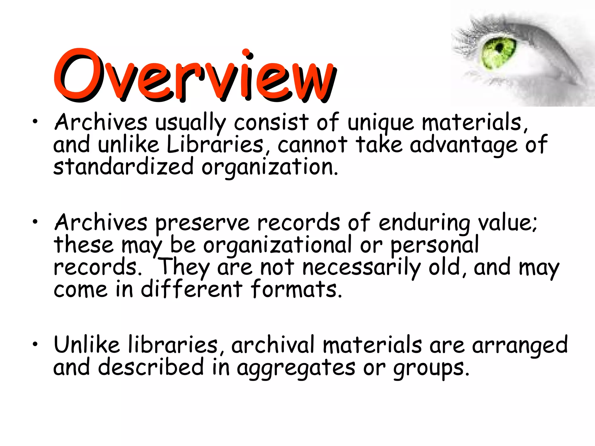 Archival Management: Principles and Techniques | PPT