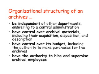 Archival Management: Principles and Techniques | PPT