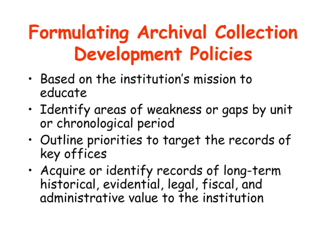 Archival Management: Principles and Techniques | PPT