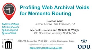 Profiling Web Archival Voids for Memento Routing | PPT