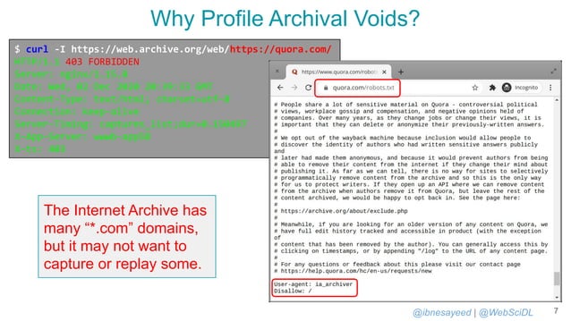 Profiling Web Archival Voids for Memento Routing | PPT