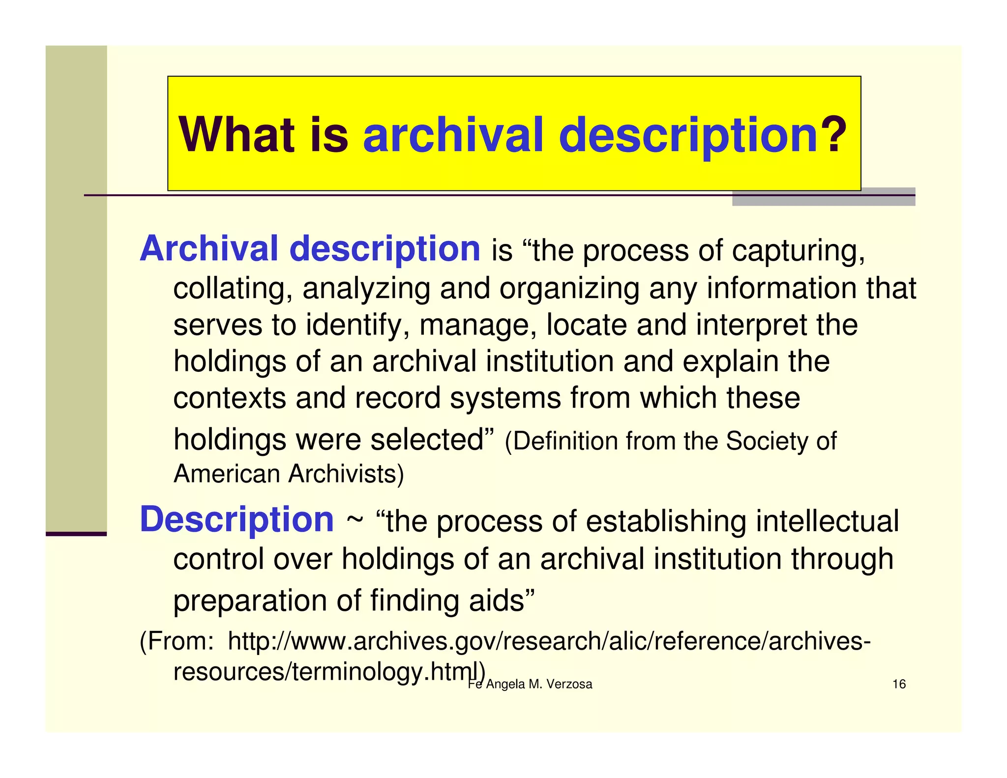 Archival cataloging using ISAD-G | PDF