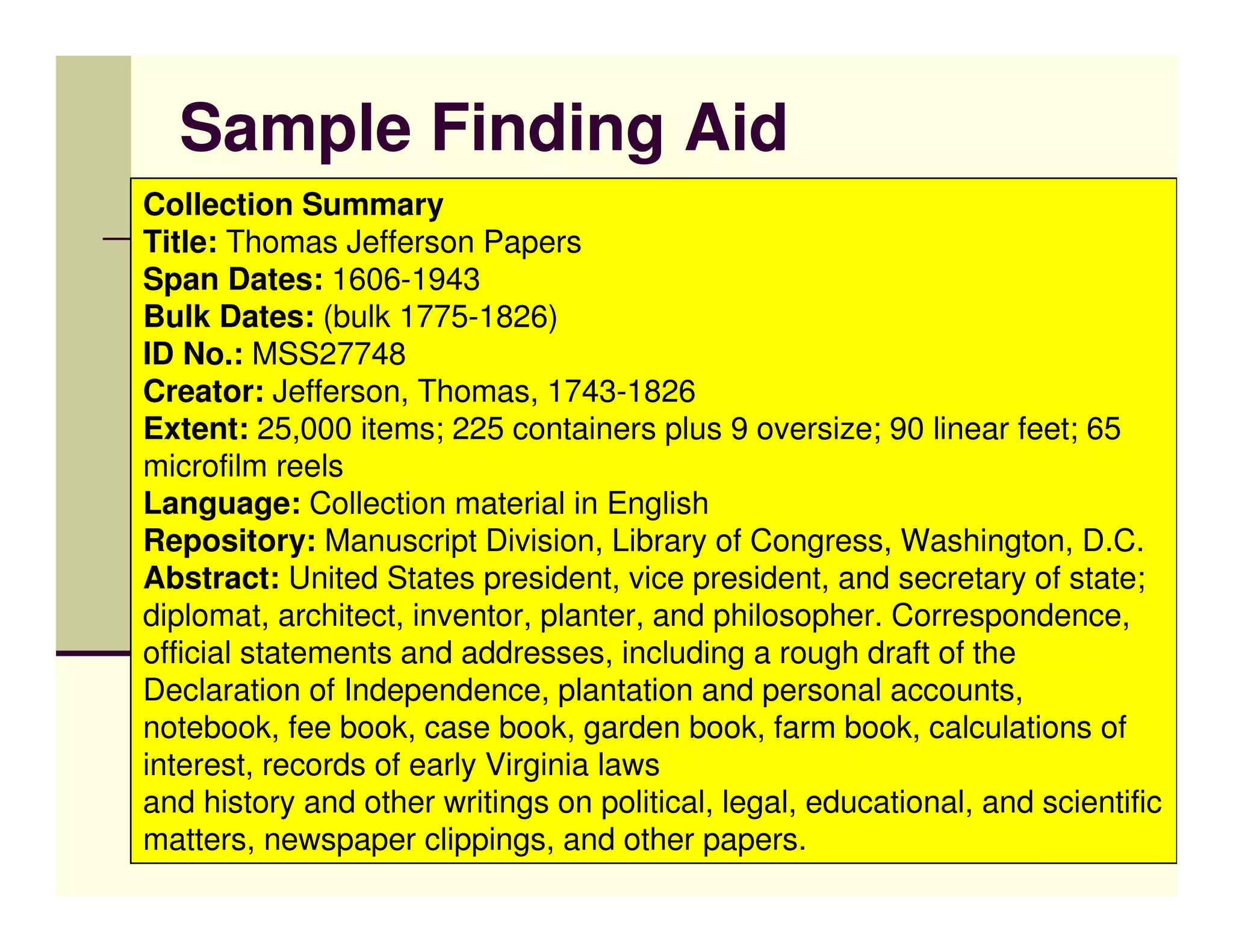 Archival cataloging using ISAD-G | PDF