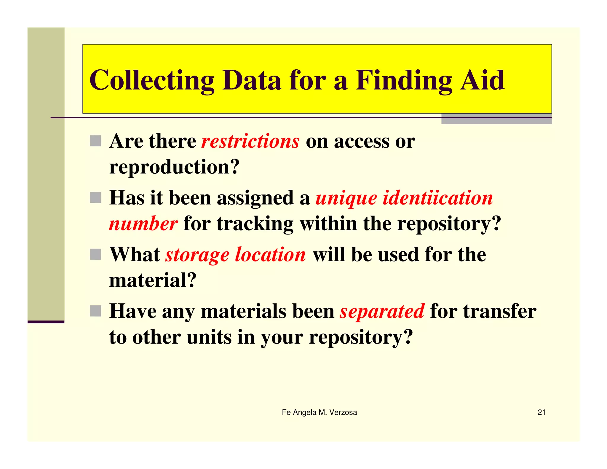 Archival cataloging using ISAD-G | PDF