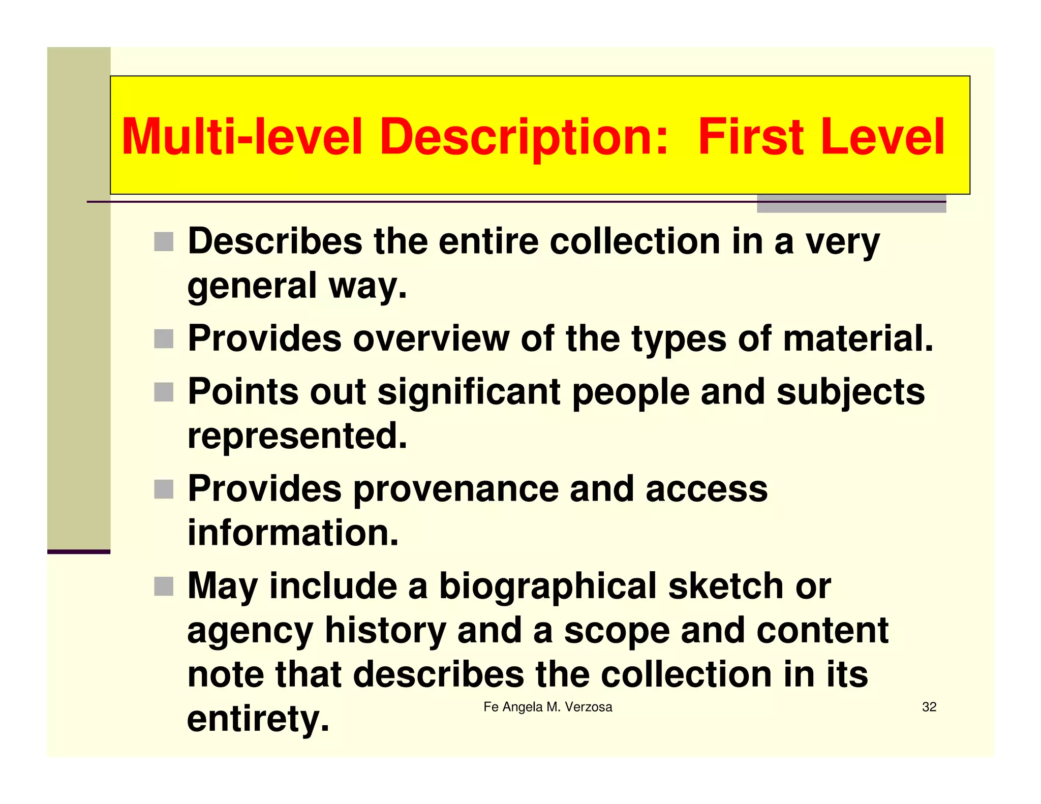 Archival cataloging using ISAD-G | PDF