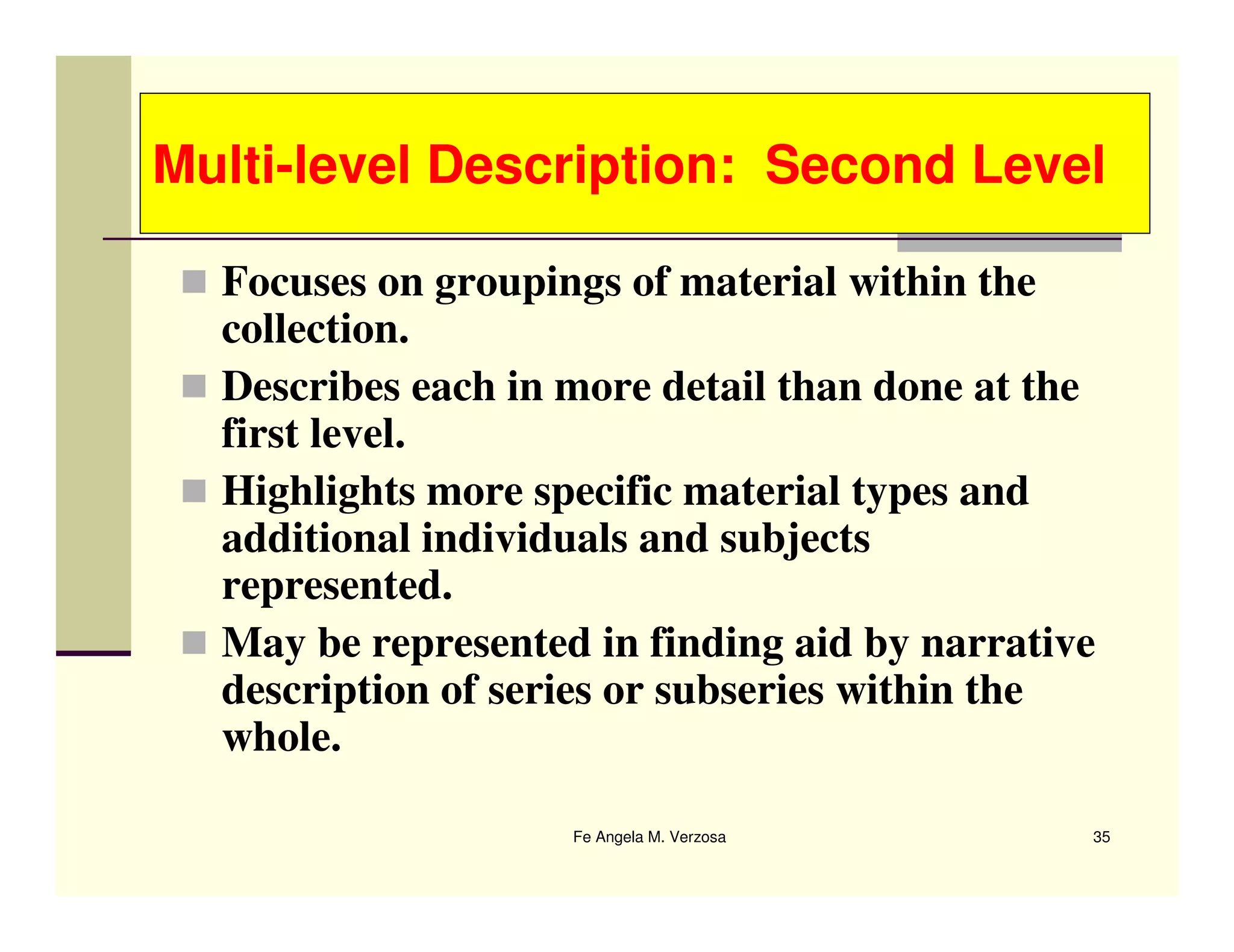 Archival cataloging using ISAD-G | PDF