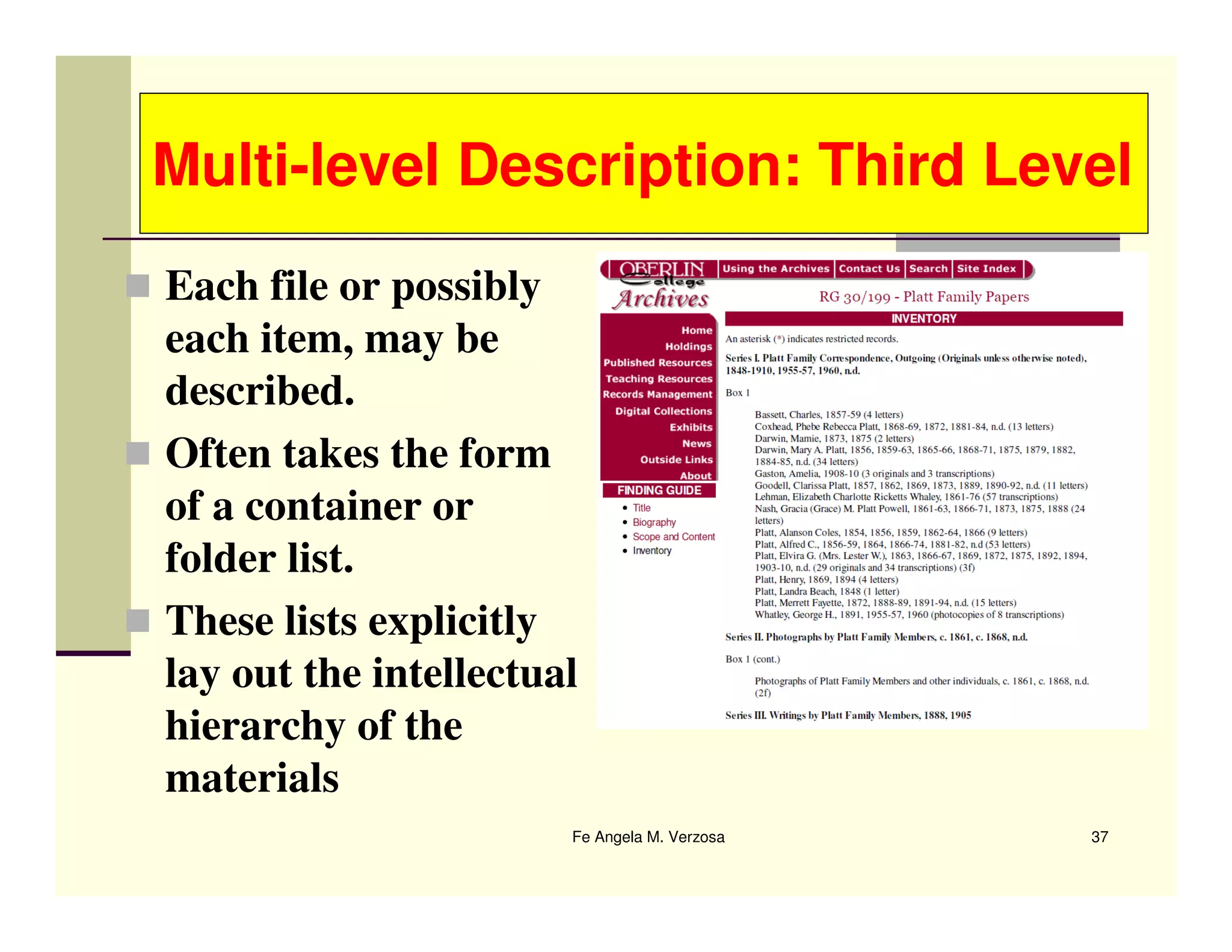 Archival cataloging using ISAD-G | PDF
