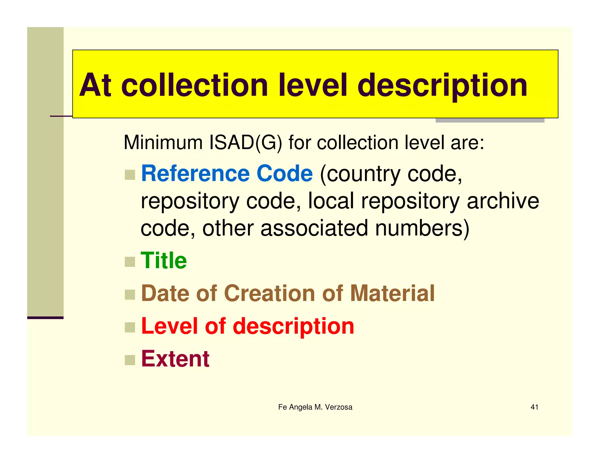 Archival cataloging using ISAD-G | PDF