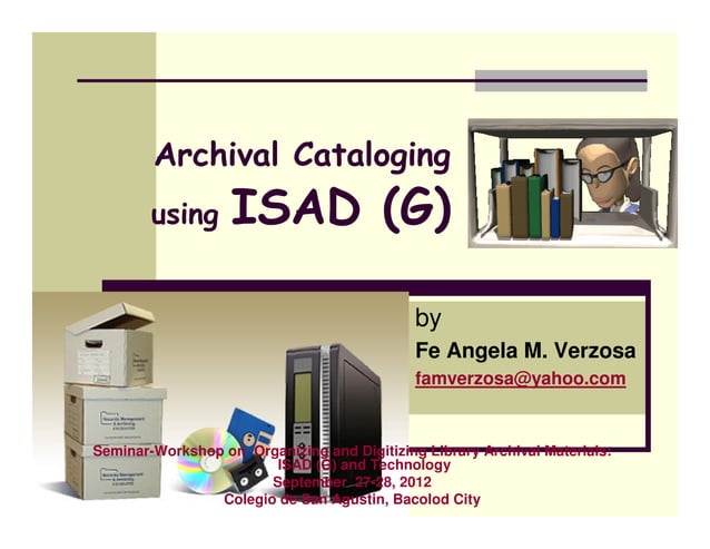 Archival cataloging using ISAD-G | PDF