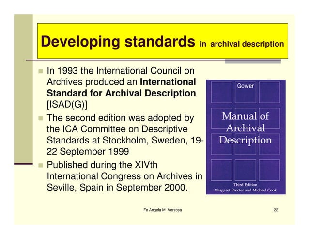 Archival cataloging using ISAD-G | PDF