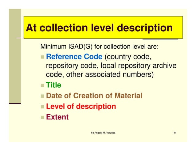Archival cataloging using ISAD-G | PDF