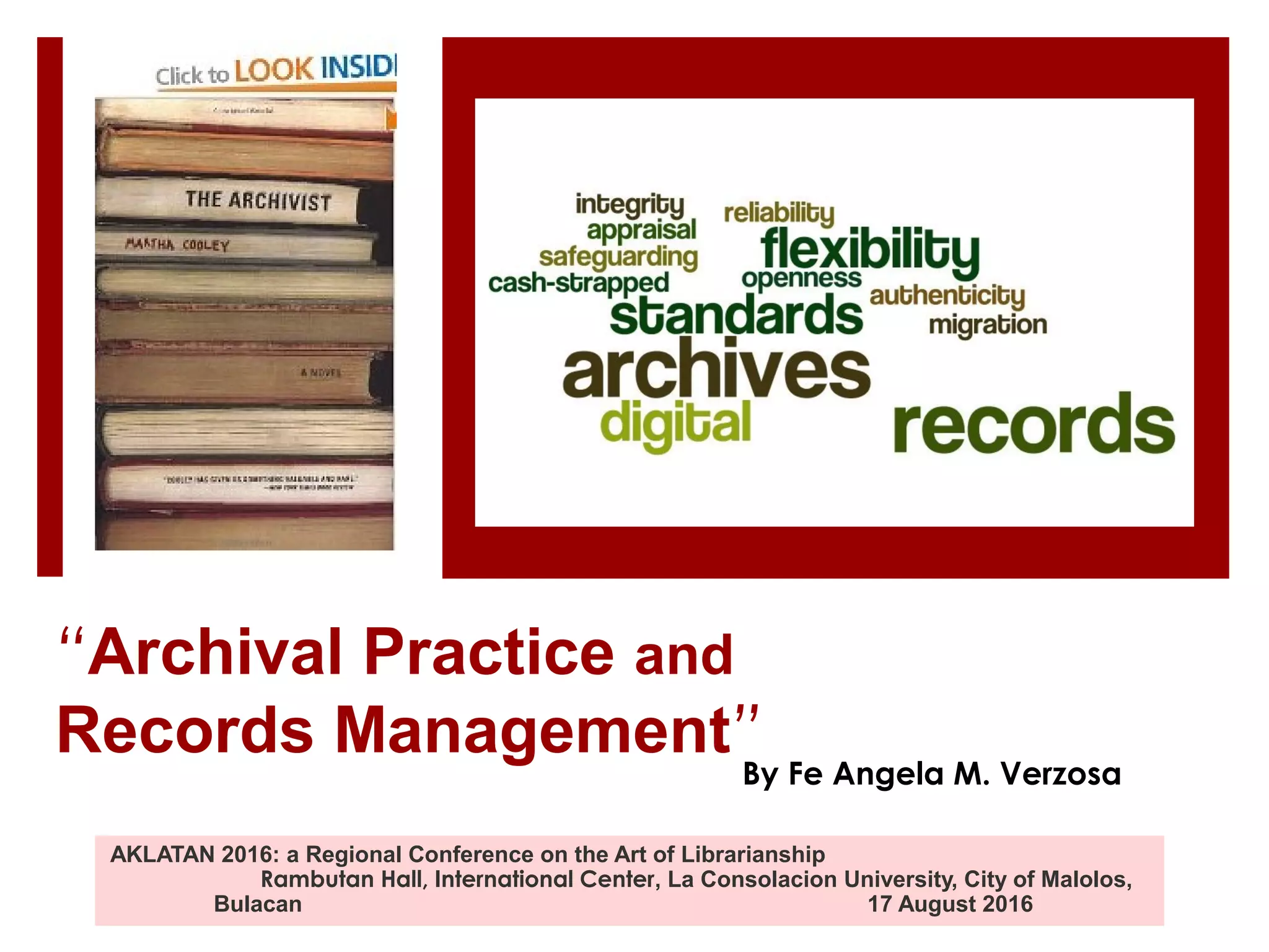 Archival practice and records management | PPT