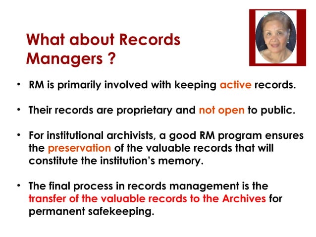Archival practice and records management | PPT
