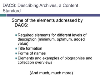 Archival Processing And Description | PPTX