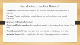 Archival Research Method as a research methodology in English ...