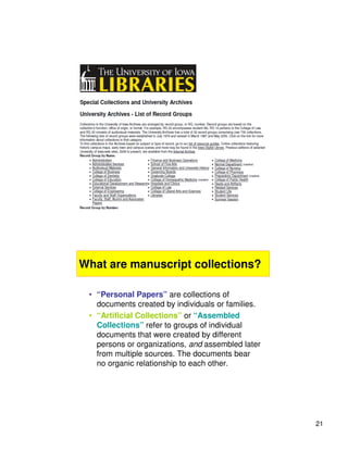 Archival resources in libraries: significance, sources and set-ups ...