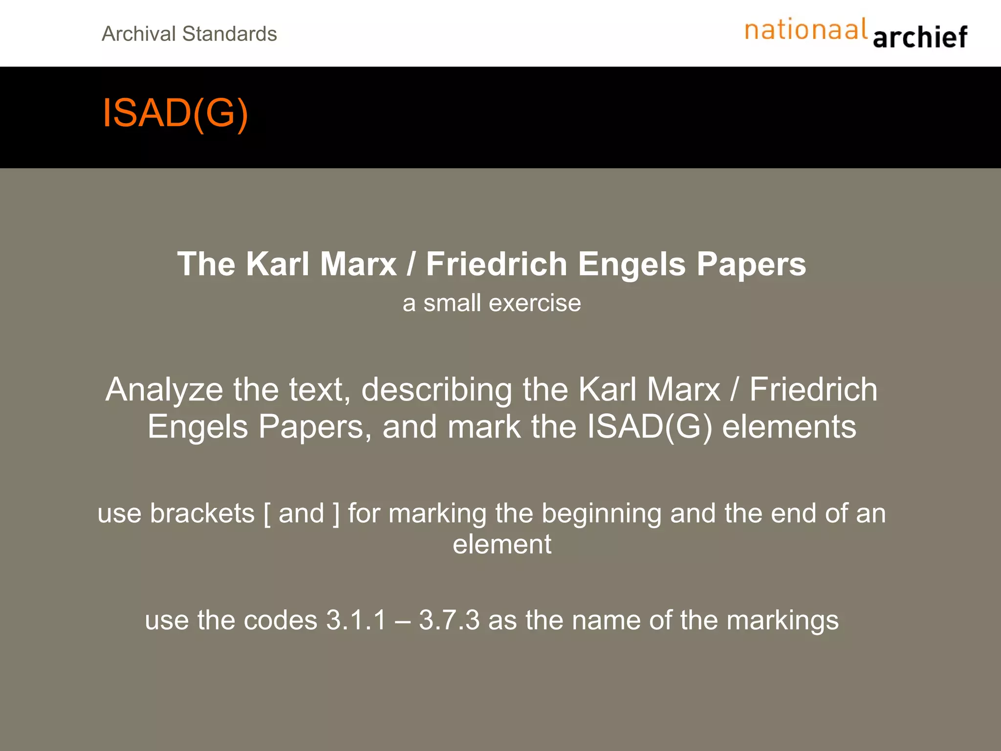 Archival Standards – ISAD(G) & ISAAR(CPF) | PPT