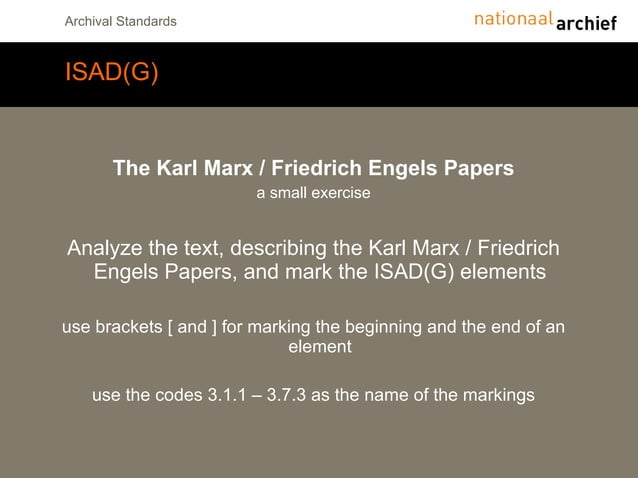 Archival Standards – ISAD(G) & ISAAR(CPF) | PPT