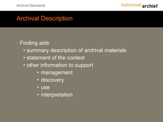 Archival Standards – ISAD(G) & ISAAR(CPF) | PPT