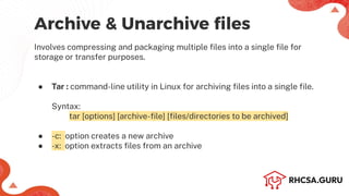 Archive and Transfer Files - RHCSA (RH124).pdf