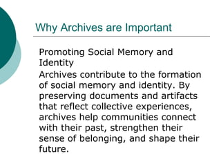 Thee Introduction of Archives Lecture 01 | PPTX