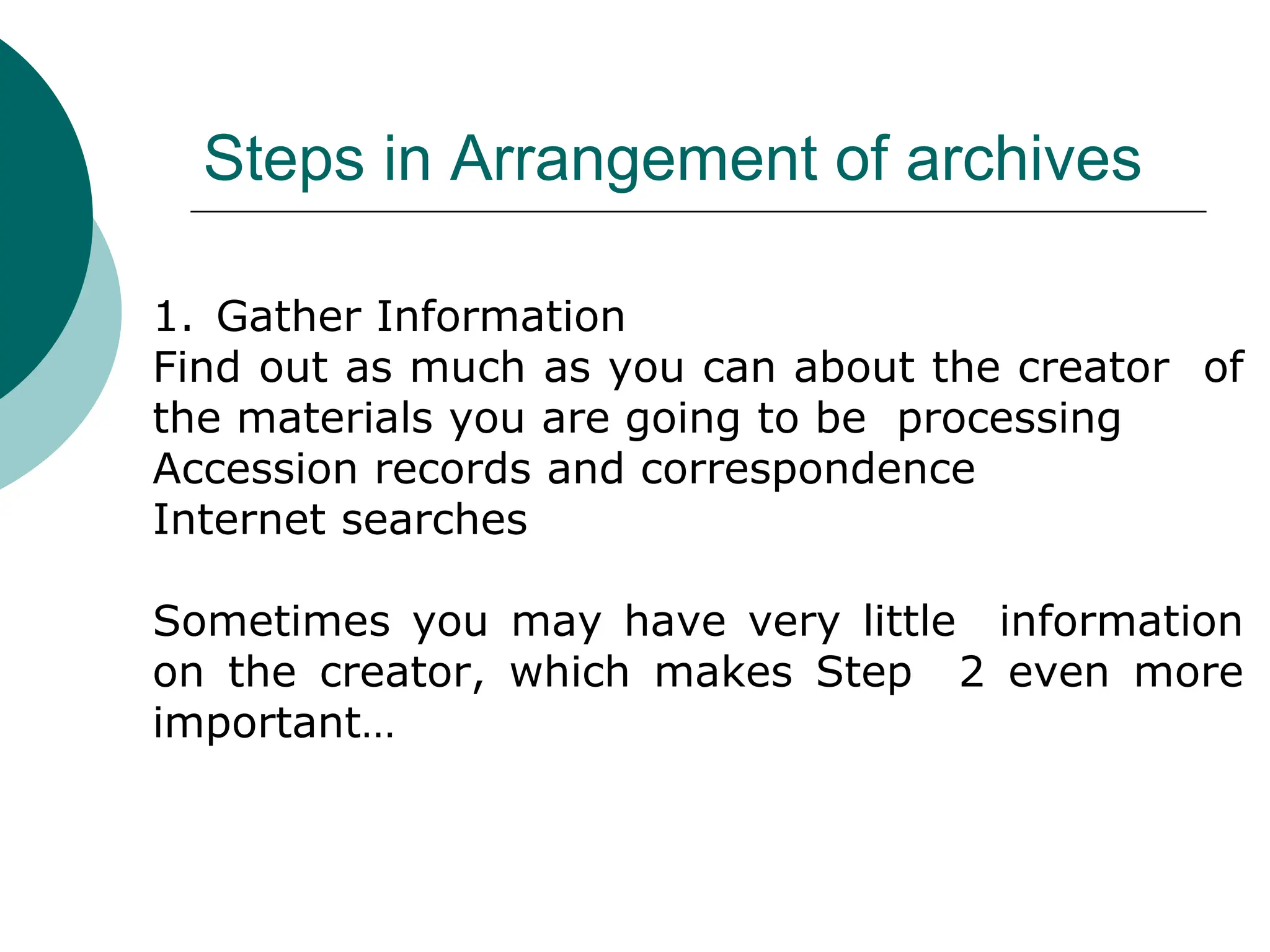 Archive Arrangement and Description 0002 | PPTX
