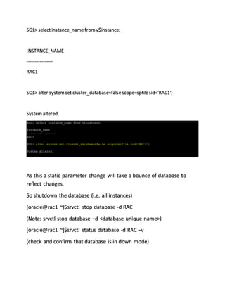 Enable archivelod mode in oracle rac12cR1 with asm location | PDF