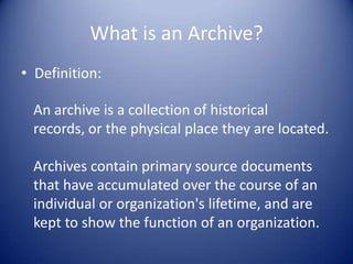 Archive Mashup / Stwnsh Archif - an Introduction | PPTX