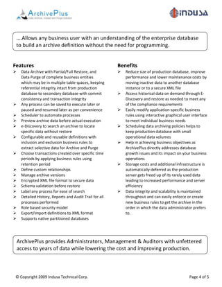 ArchivePlus Solution - Data archieving and Purge solution | PDF ...