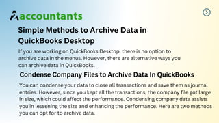 How to Archive QuickBooks Data By Using Condense Data Utility | PDF