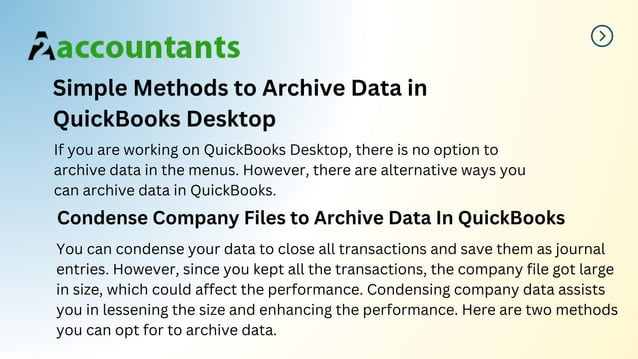 How to Archive QuickBooks Data By Using Condense Data Utility | PPT