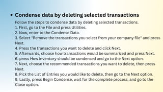 How to Archive QuickBooks Data By Using Condense Data Utility | PDF
