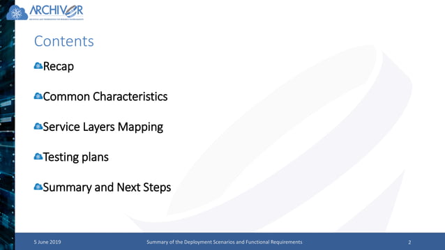 Summary of the Deployment Scenarios and Functional Requirements | PPT
