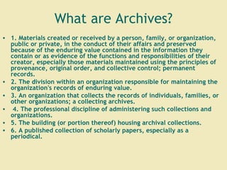 Archives & Manuscripts | PPT