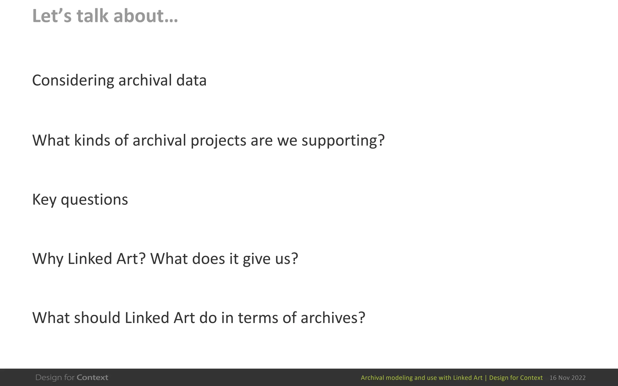 Linked Art: Archival Collection Design Considerations | PDF