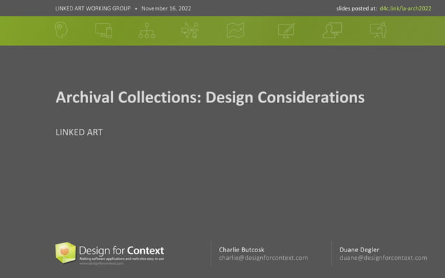 Linked Art: Archival Collection Design Considerations | PDF